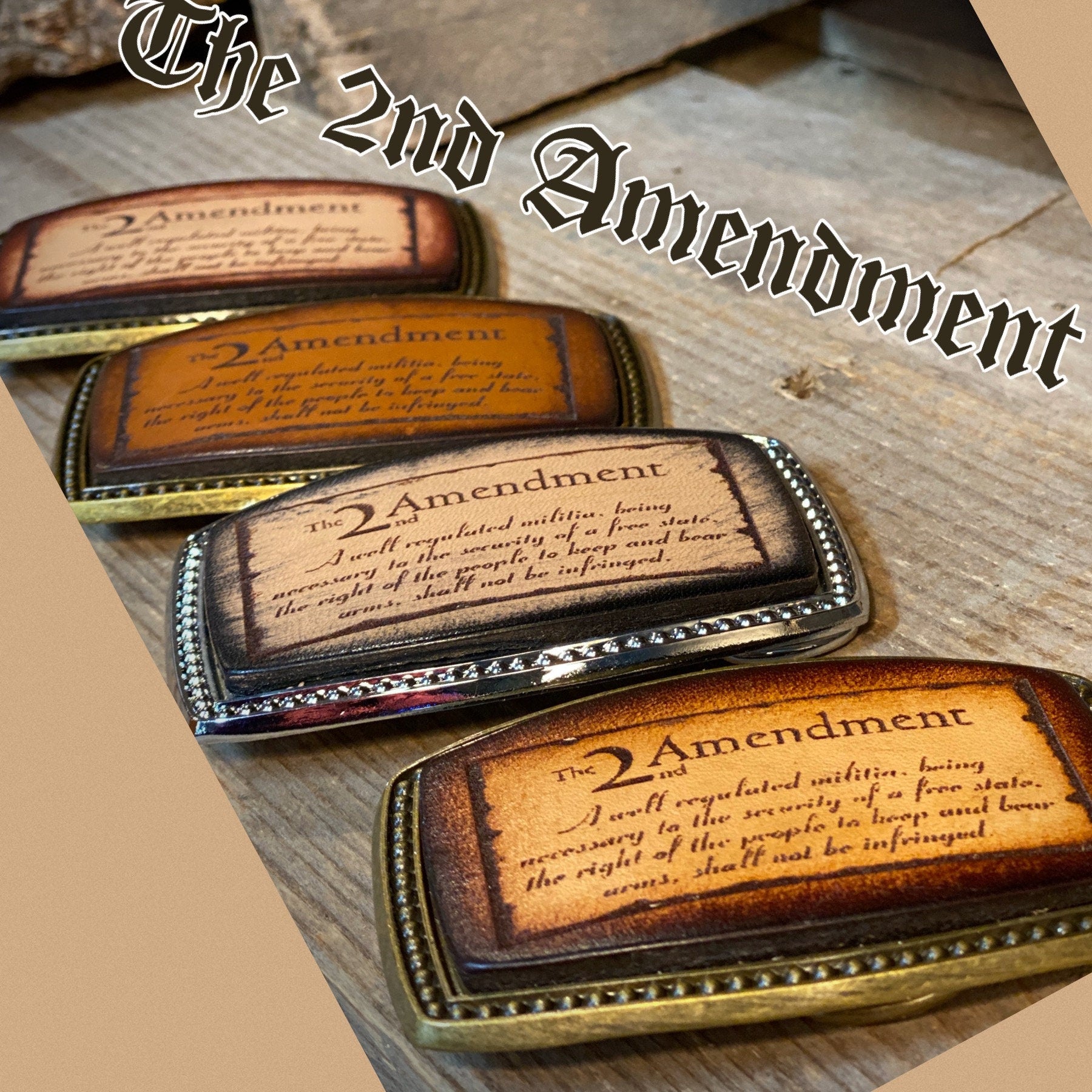 Leather Belt Buckle | The 2nd Amendment – M & W Leather