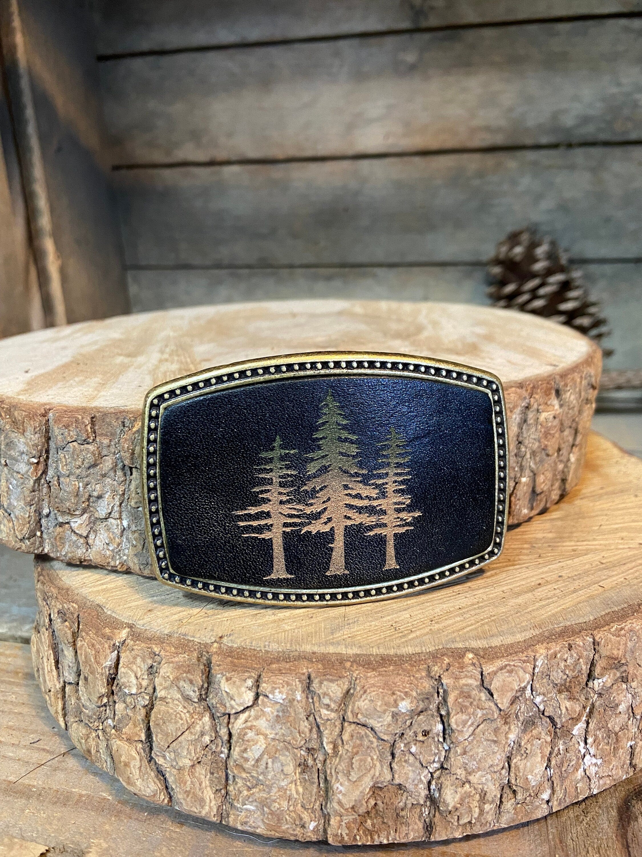 Leather Belt Buckle | Cypress Trees – M & W Leather